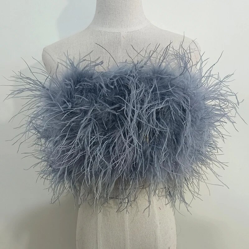 Женская шуба из страусиного меха WNAORBM L, as picture