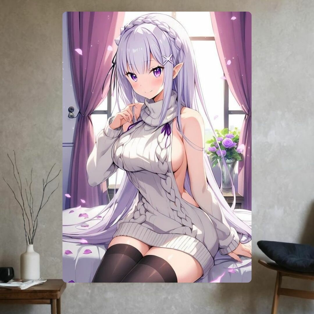 Картина на металле (аниме - Re: Zero) Эмилия, 20*30 см