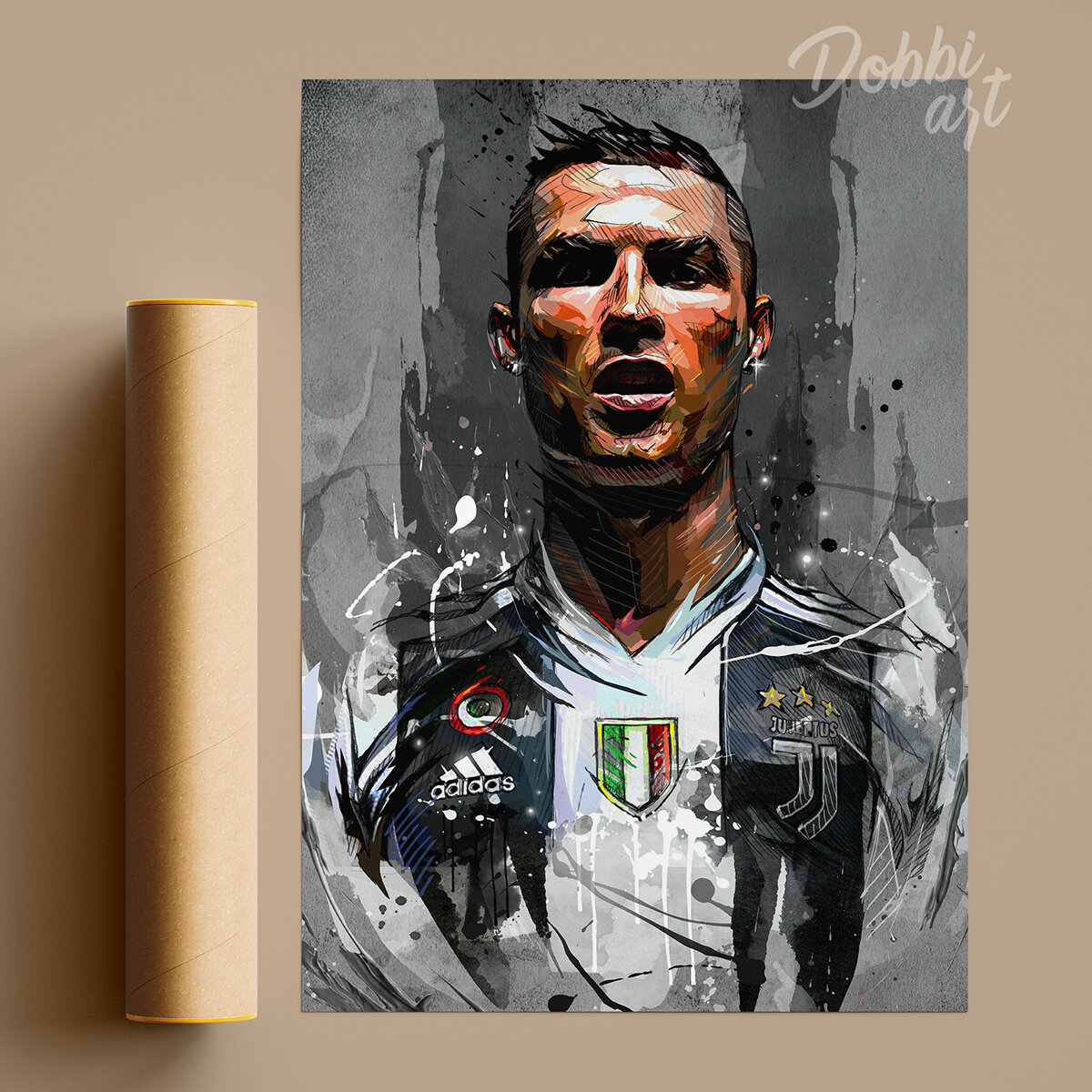 Постер Криштиану Роналду 40х50 см без рамы/ Футбол, спорт Манчестер Юнайтед Ювентус/ Спортивный плакат, футболист/ Яркий современный плакат для интерьера/ Декор стен дома, офиса, подарок парню, мальчику