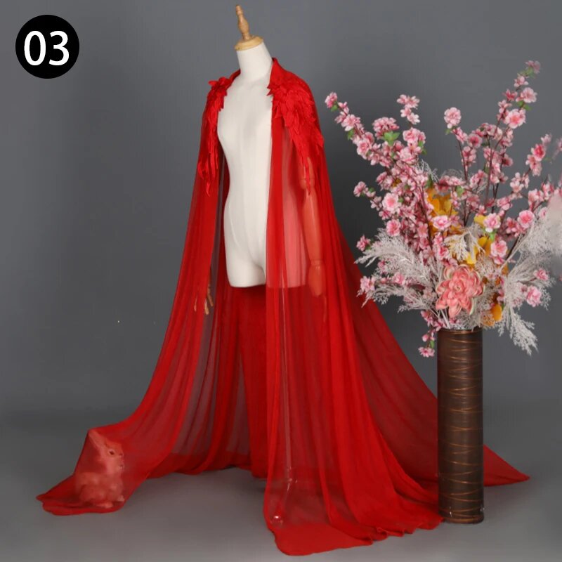 Женский ханьфу плащ полиэстер Красный, 3