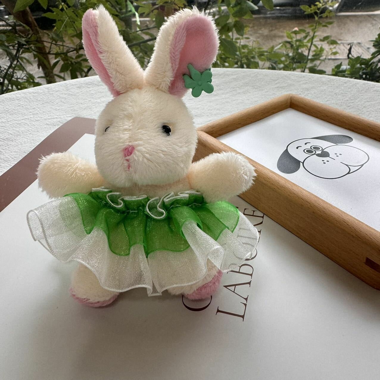 Брелок-кулон "Плюшевый Кролик Пухлый Холтер" MALIEASY, ABS-пластик, зеленый/белый