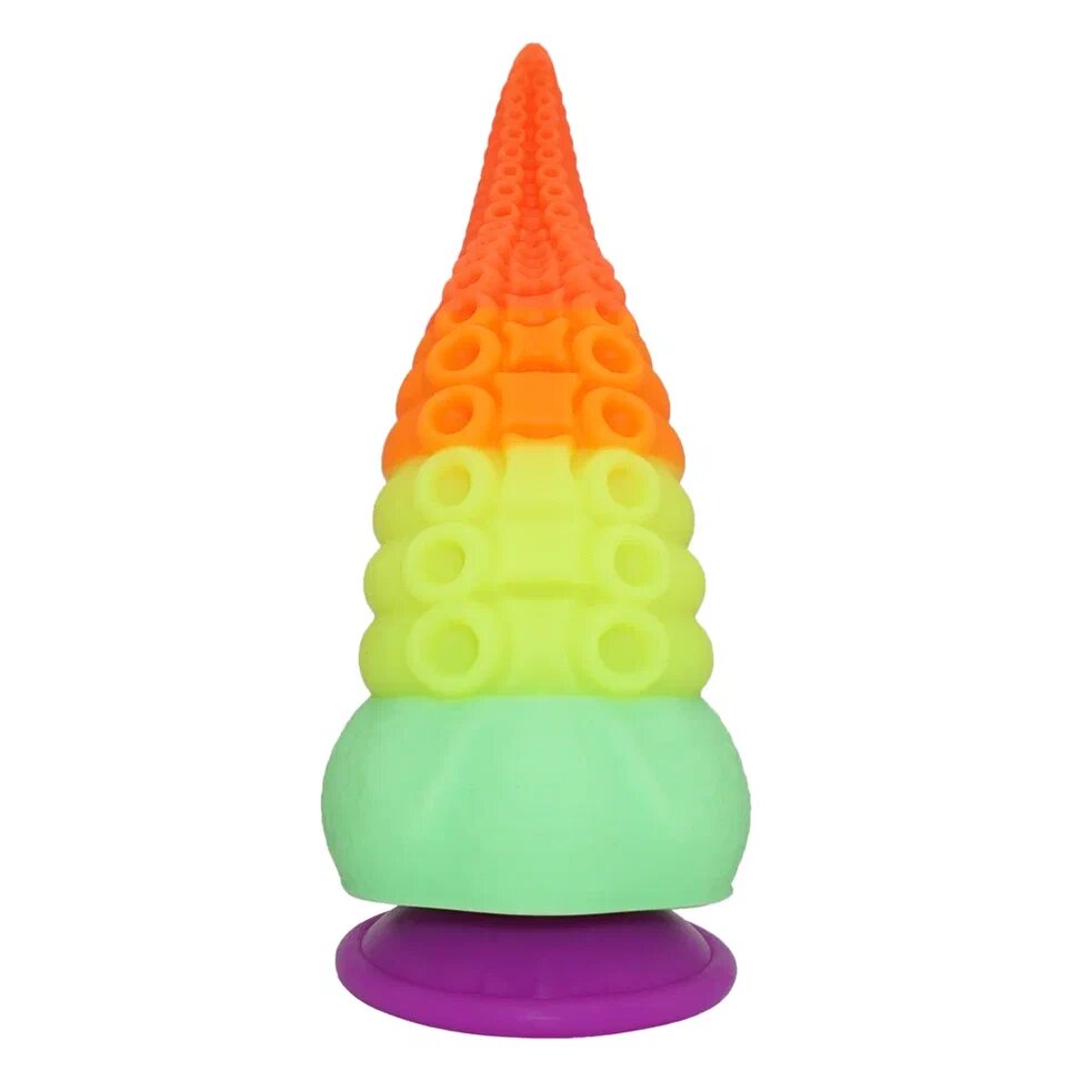 Яркий фаллоимитатор на присоске Хентай "Тентакли" с двухслойным силиконом, 25 см