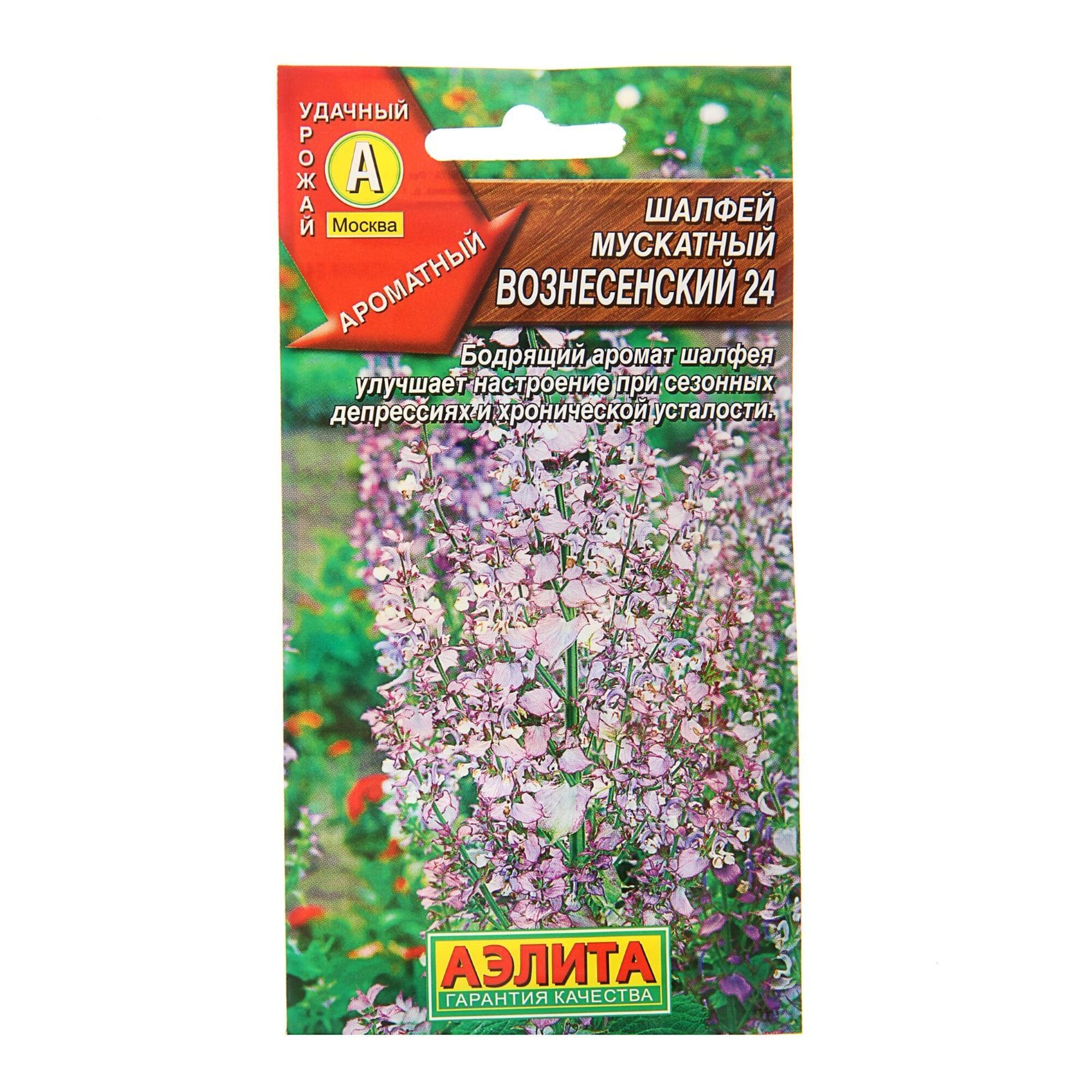 Семена шалфея мускатного "Вознесенский 24" Агрофирма аэлита, фиолетовый, 0,2 г