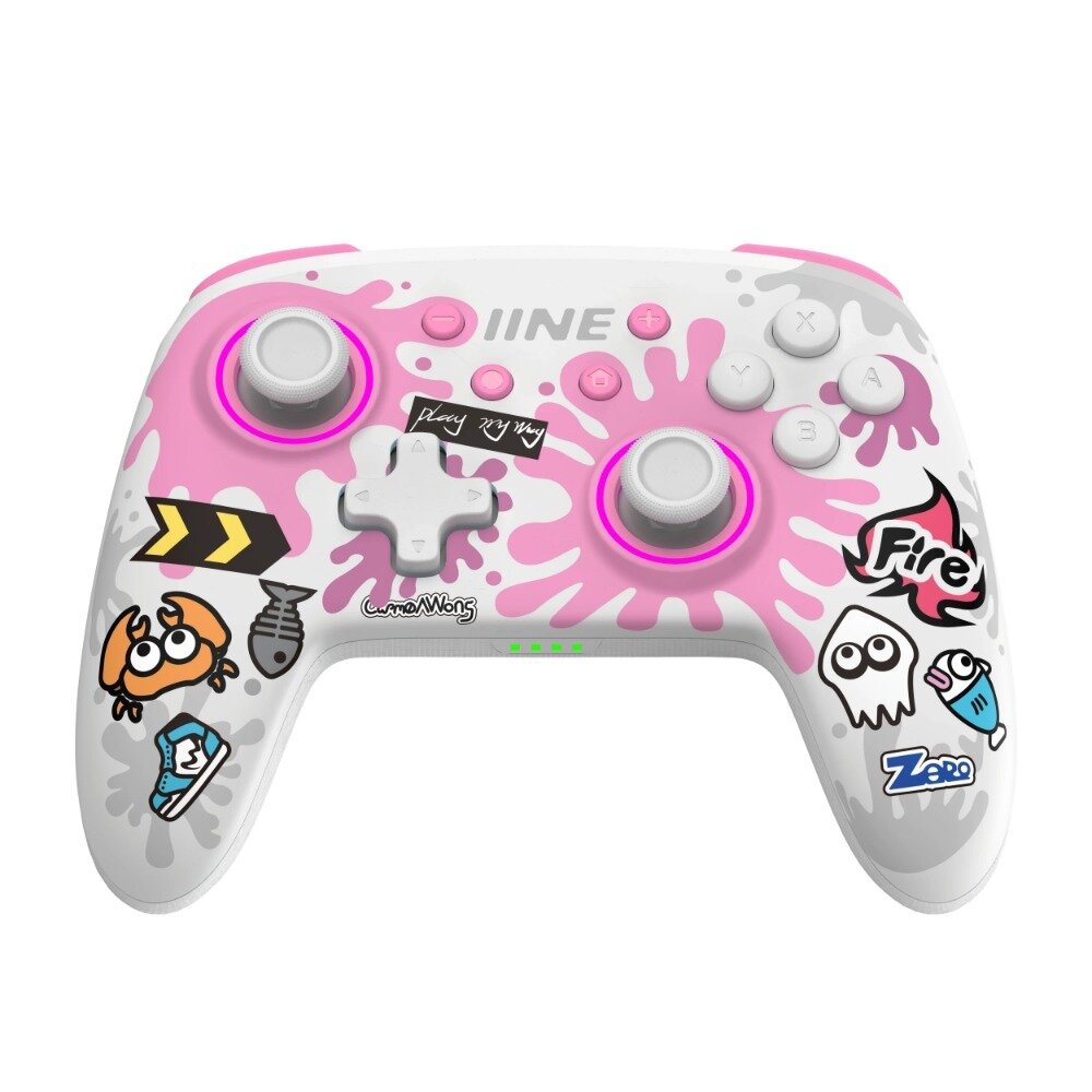 Беспроводная Bluetooth-ручка IINE Splatoon второго поколения Pro, подсветка, розовый и белый