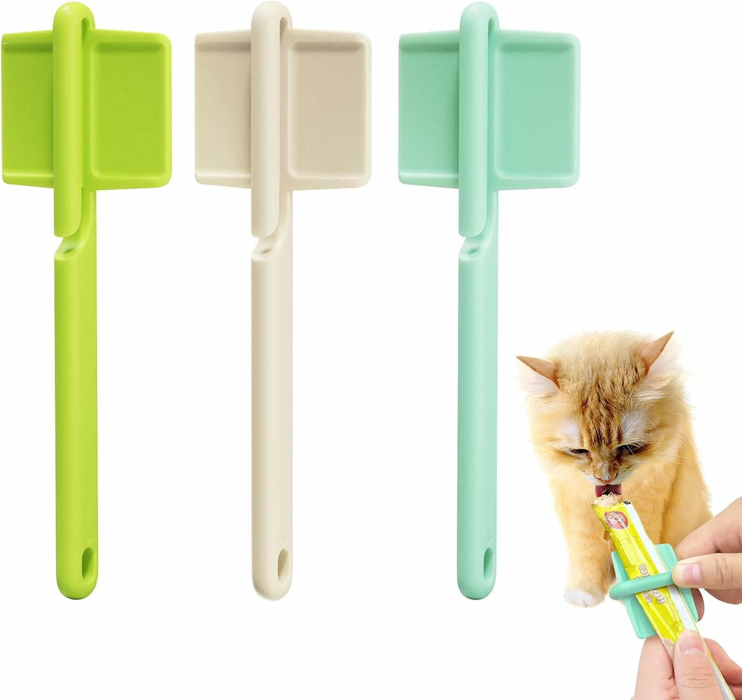 DINGXIAN Набор из 3 Диспенсеров для Влажных Кормов и Лизунцов