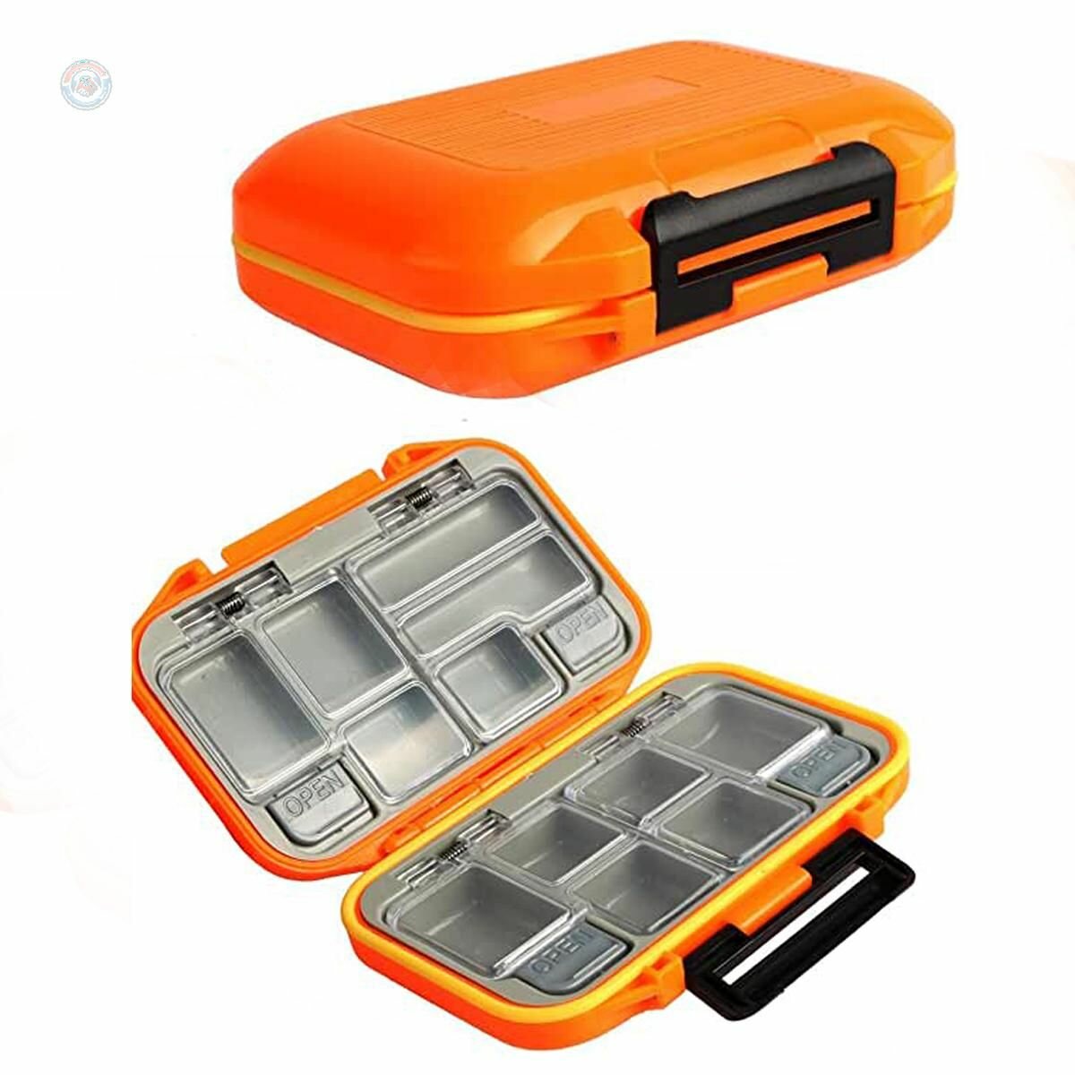 Кейс для хранения рыболовных снастей Рыбиста RB-KHSM-02, прочный и герметичный, оранжевый, компактный для транспортировки