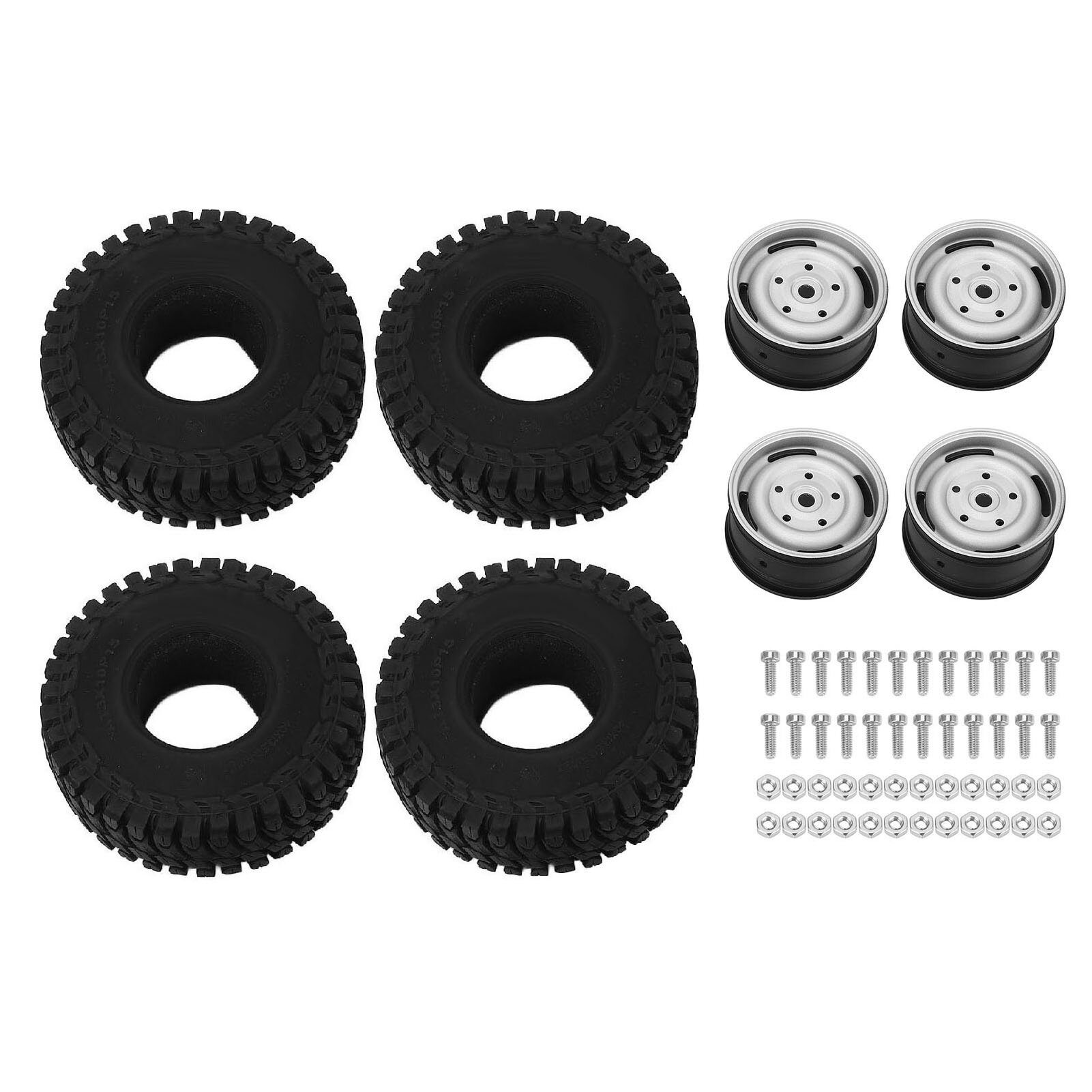 RC CAR колесный ступицы установите сильное давление стильное пластиковое пластиковое наборочное наборочное наборочный концентратор RC с шинами серебря