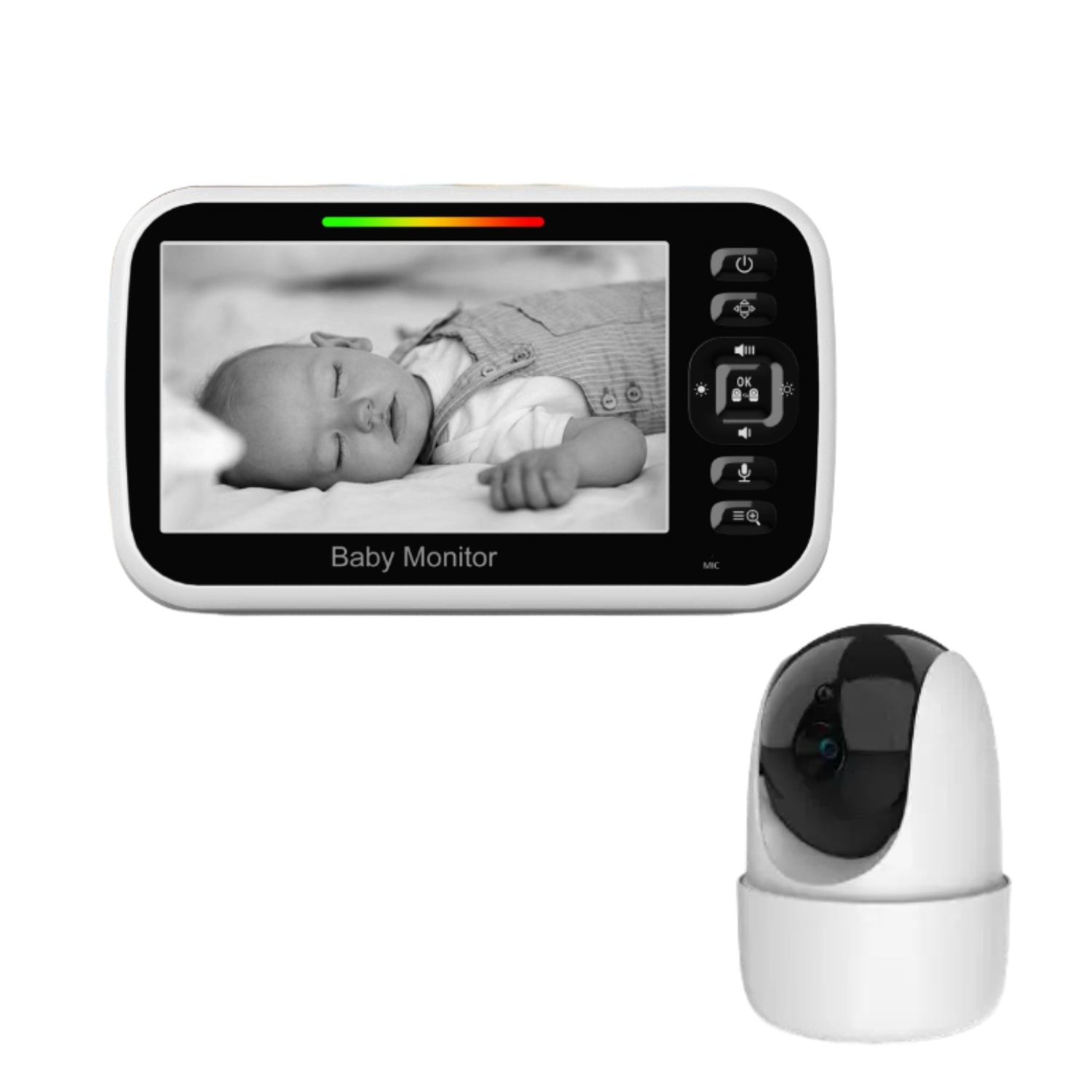 5 Inch Refresh Monitor с 30 Hours Battery Panoramic Zoom Panoramic Video Monitor с Camera and Audio Night Vision VOX 2 Way Conversation 8 Lullabies 1000ft Range No WiFi Ideal Gift HB6550pro, 2.4GHz Wireless Technology, 2x Amplification, ECO/VOX Smart