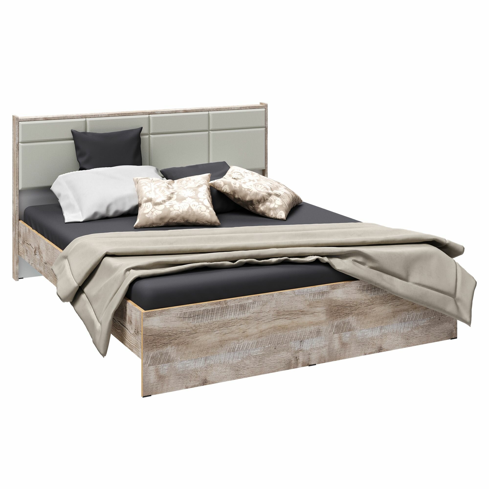 Спальня Соната кровать (1,6м) дуб юкон/белый (Микон)