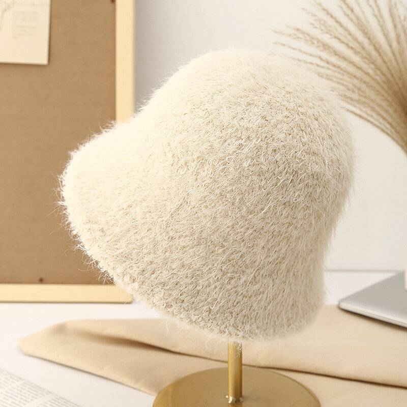 Женские шапки, новые осенние и зимние рыбацкие шапки, теплые уличные модные шапки-тазики в корейском стиле, универсальные японские шляпы-ведра для женщин.