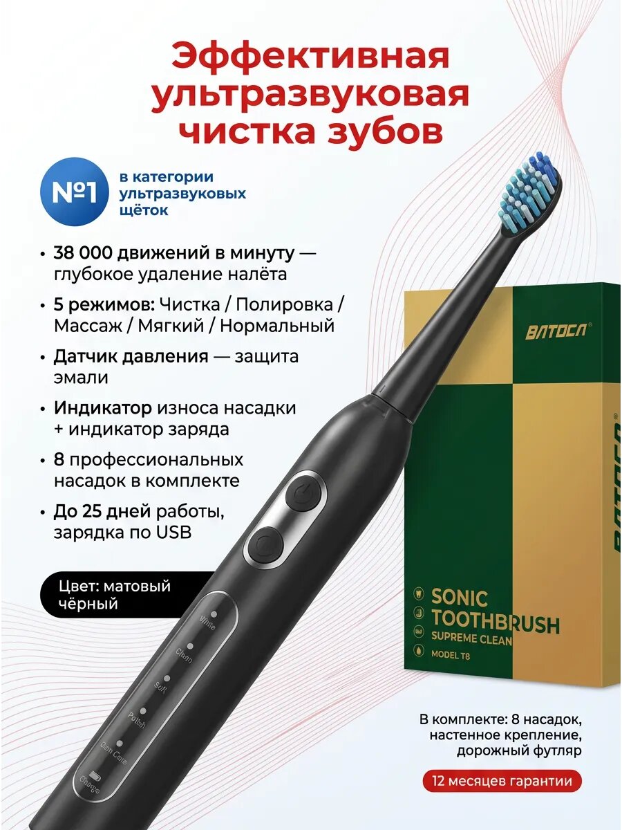 Электрическая зубная щётка BATOCA T8