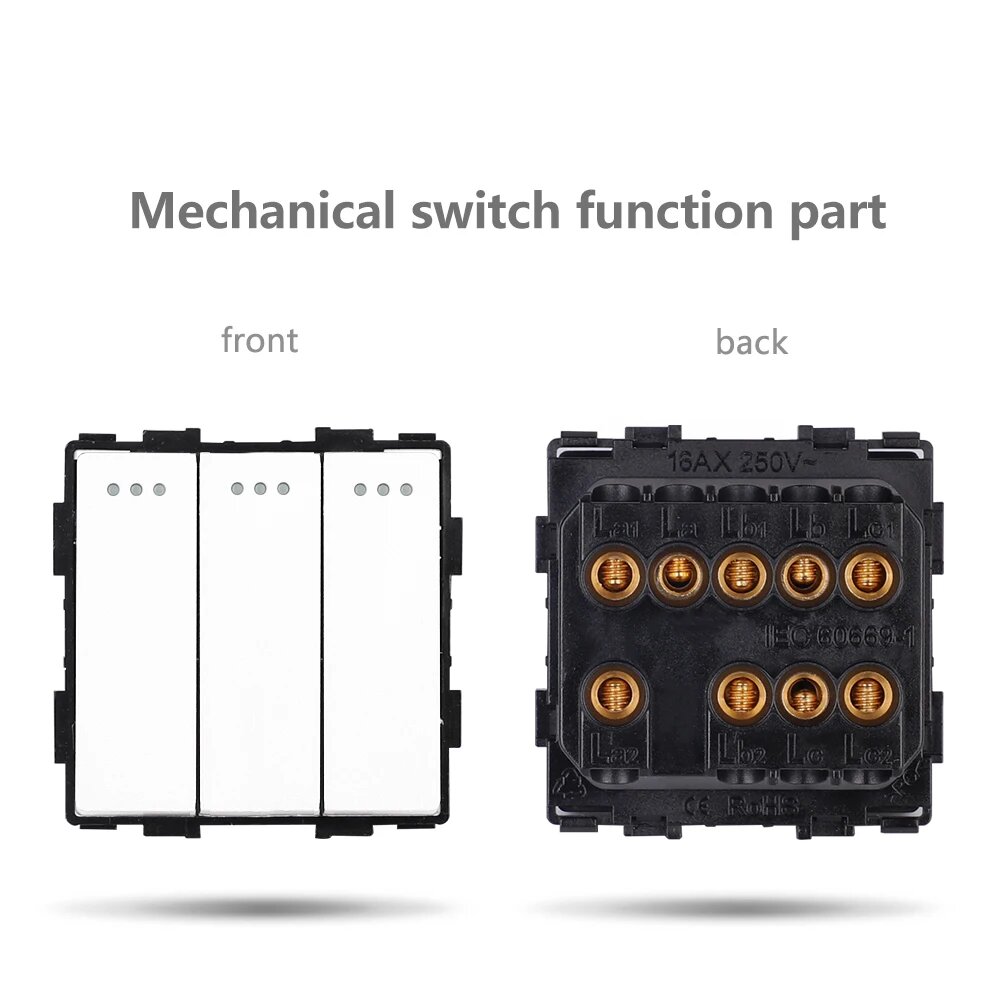 Выключатель света 3gang push switch, белый