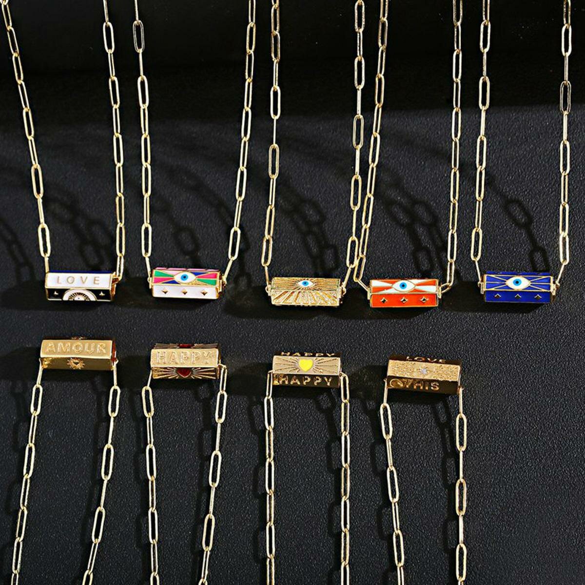 Винтажные ожерелья с подвеской золотого цвета от сглаза для женщин, классическое ожерелье-чокер ручной работы, свадебные