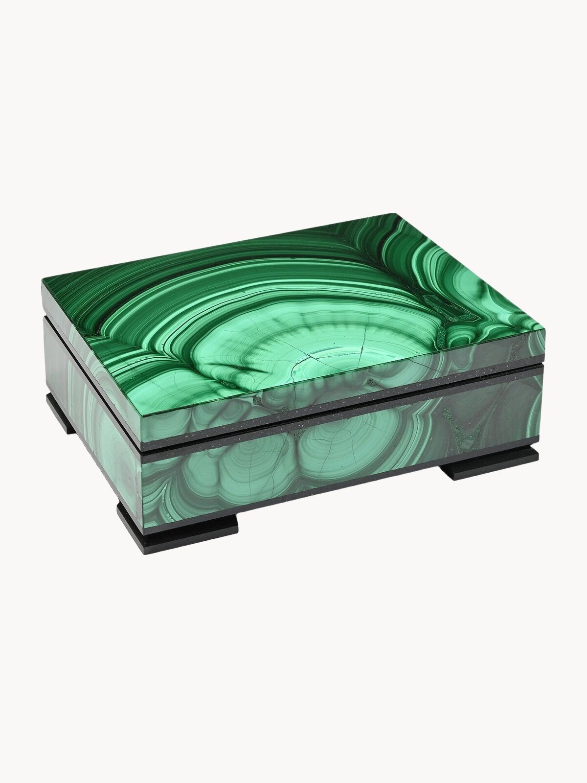 Шкатулка из камня малахит "VIP" 120*80*43мм .