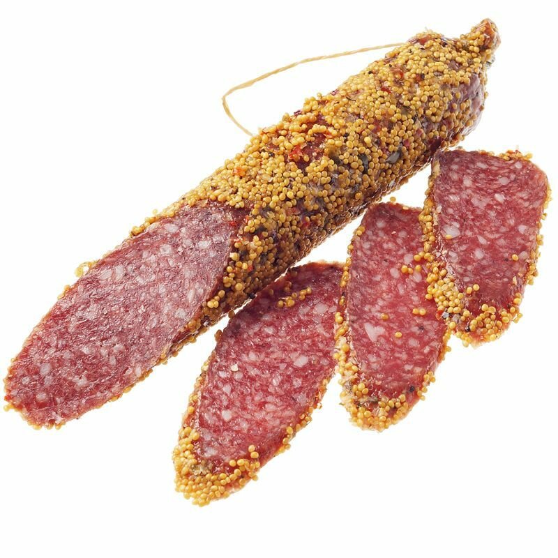 Колбаса сырокопченая из кабана в горчице 250г