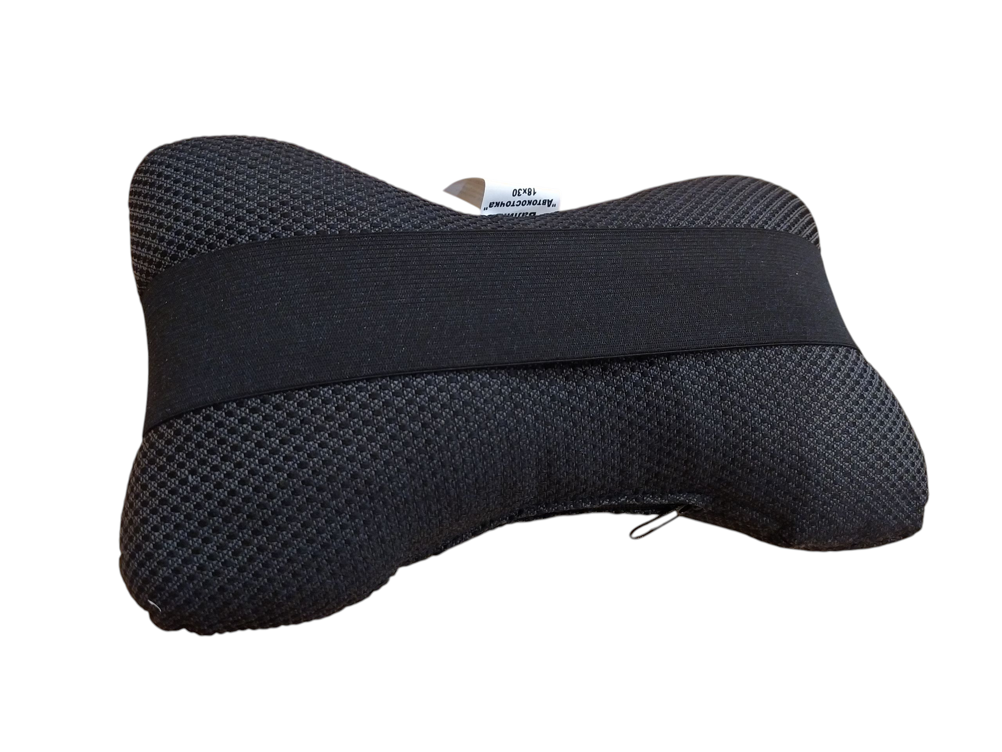 Валик Лика "Автокосточка", лузга гречки, для подголовника, черный, 18x30 см