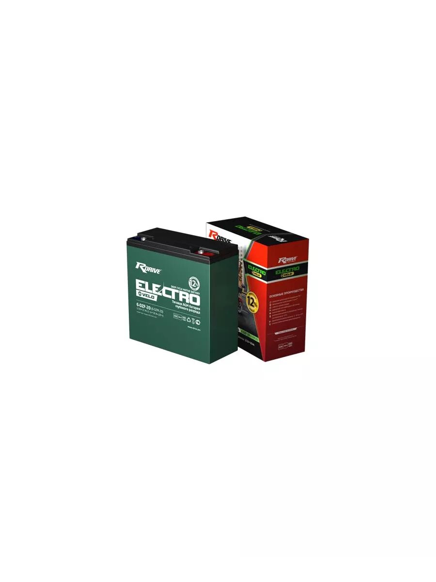Аккумулятор RDRIVE ELECTRO Velo 6-DZF-20 12V 30Ач обр. пол.