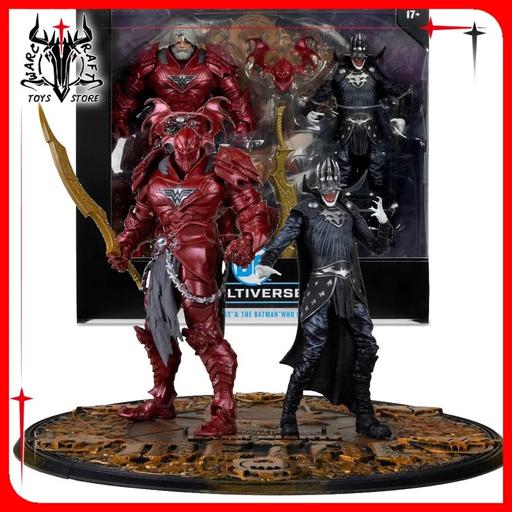 McFarlane Toys Бэтмен, который смеется (Рыцарские доспехи) и Беспощадный (Темная Мультивселенная) Коллекционное издание 2pk # 4 DC Multiverse 7-дюймовая фигурка
