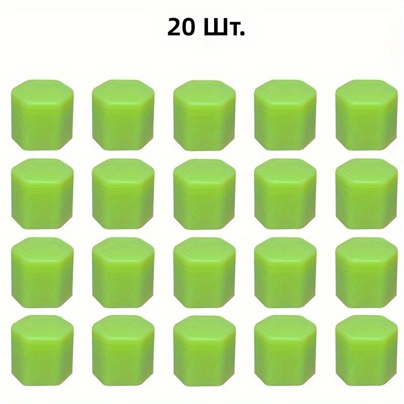 20 шт силиконовых колпачков для гаек колёс, 21 мм, зелёные, универсальные, антикоррозийные, пылезащитные