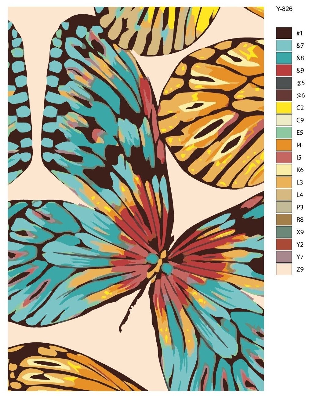 Картина по номерам Y-826 "Бабочки" 70x110