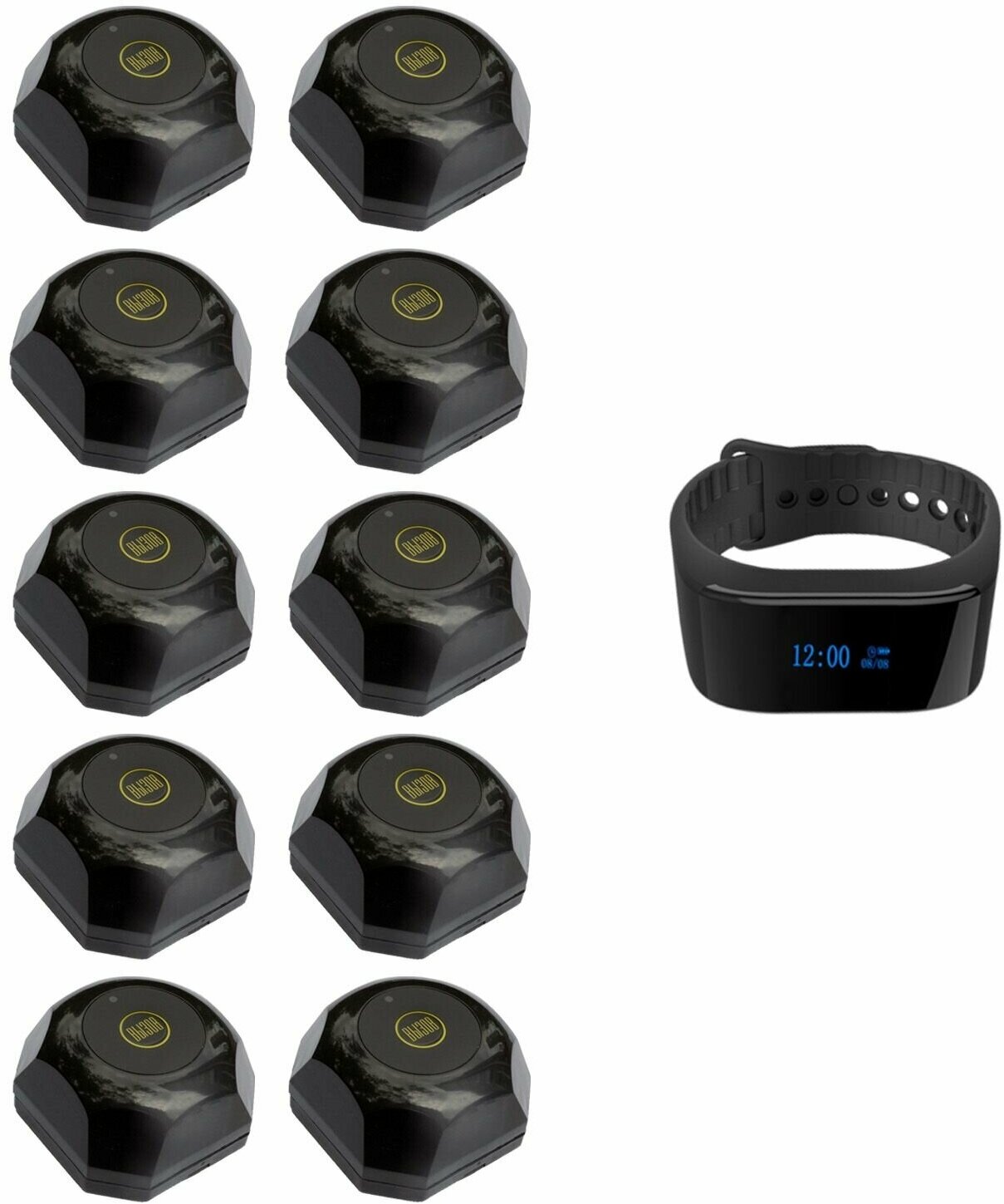 Комплект системы вызова персонала: часы-пейджер П-12 и 10 кнопок вызова К-23