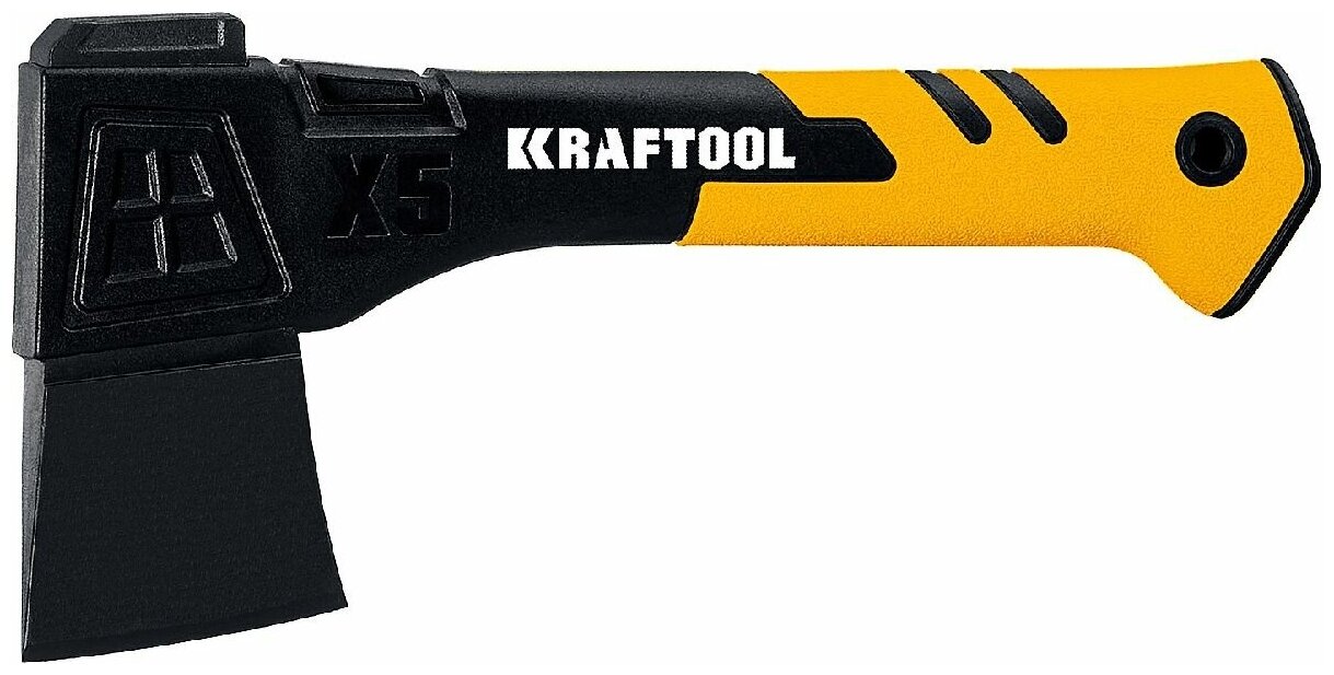 Универсальный топор KRAFTOOL 550 г с кованой головой и армированной нейлоновой рукояткой 230 мм для рубки и колки древесины при температуре до -30°С
