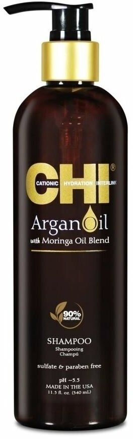 Шампунь CHI Argan Oil Argan Oil plus Moringa Oil Shampoo, Шампунь с экстрактом масла Арганы и дерева Моринга, 340 мл