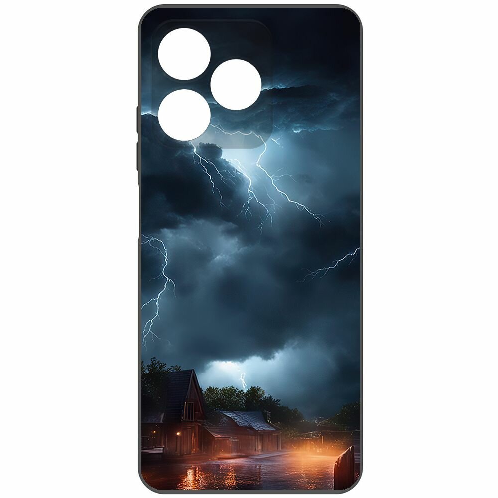 Чехол-накладка Krutoff Soft Case Ночная гроза для Realme Note 50 черный