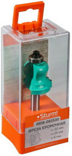Фреза кромочная фигурная с подшипником Sturm! DxHxL 30x25x69 мм, хв.8 (RB18-082530)