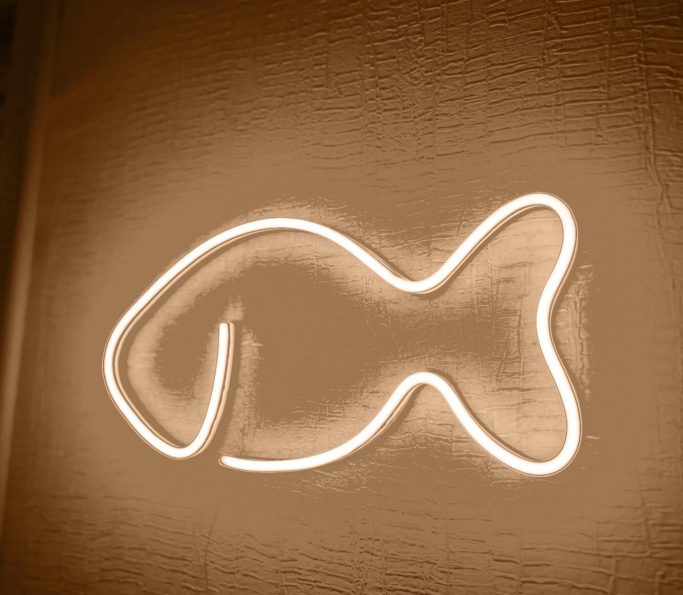 Неоновый светильник Рыбка, 30х16 см, теплый белый