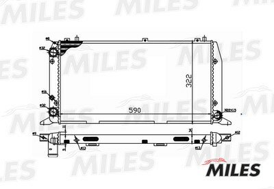 Радиатор (механическая сборка) AUDI A80 1.6-2.0 86-94) (NISSENS 604361) ACRM012 MILES ACRM012