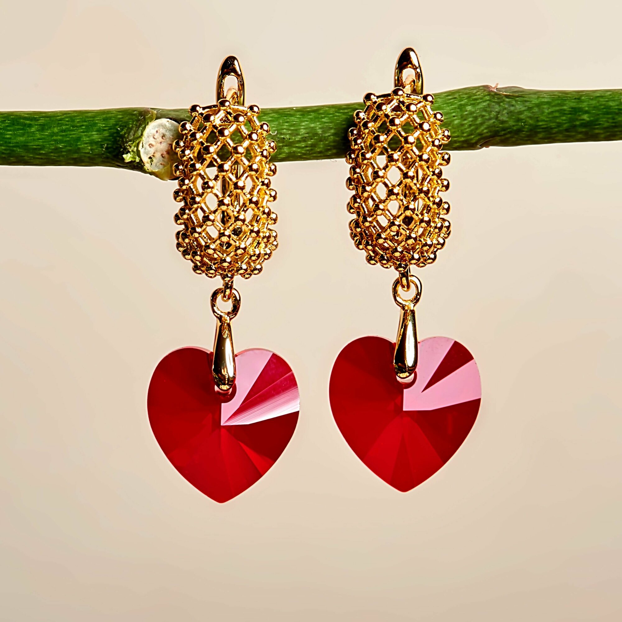 Серьги, кристаллы Swarovski, стекло, кристалл