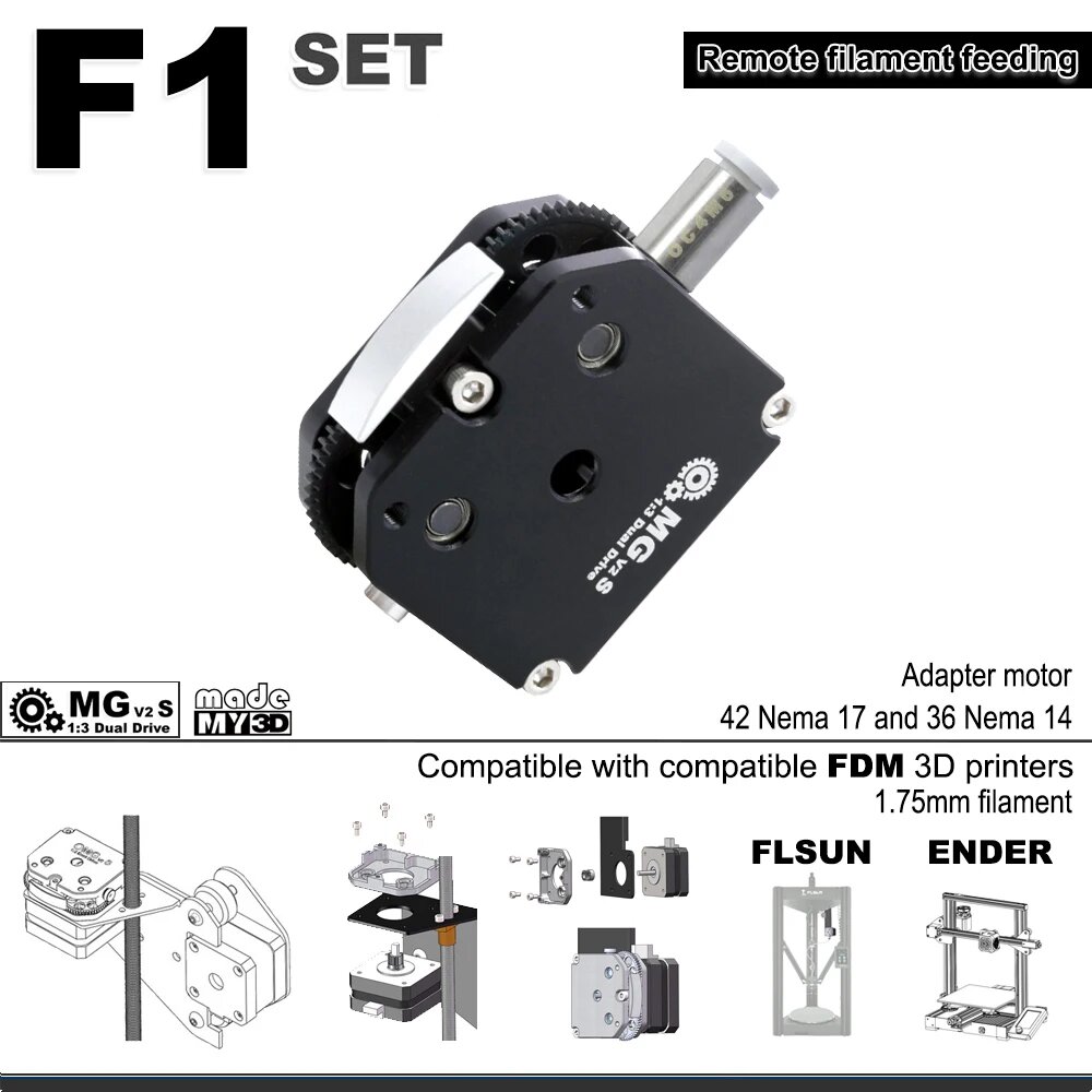 Экструдер OMG V2s для 3D-принтера Ender 3 v2 DIYMARIA F1-BLACK-SET