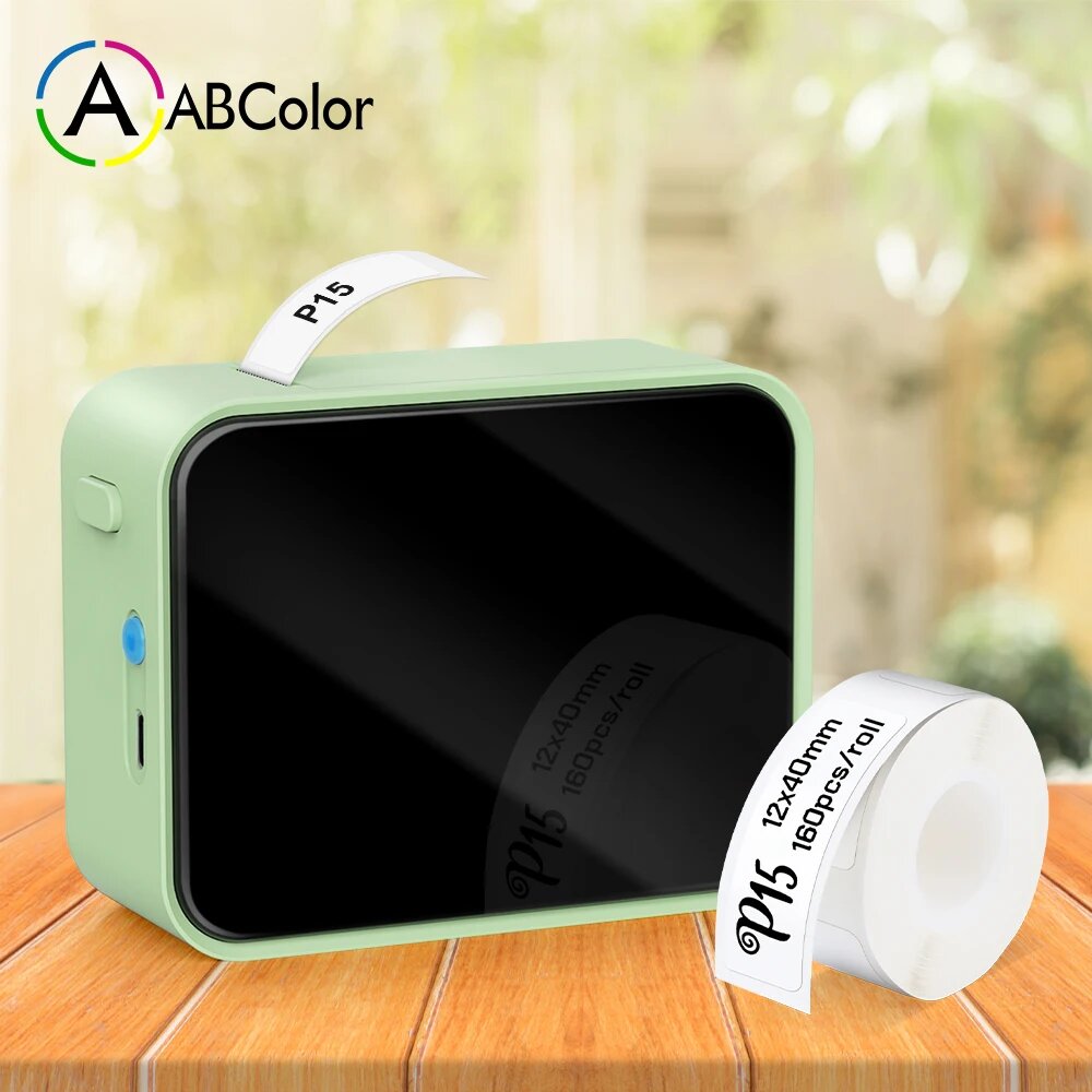 Беспроводной термопринтер этикеток P15 ABColor Green Printer Set