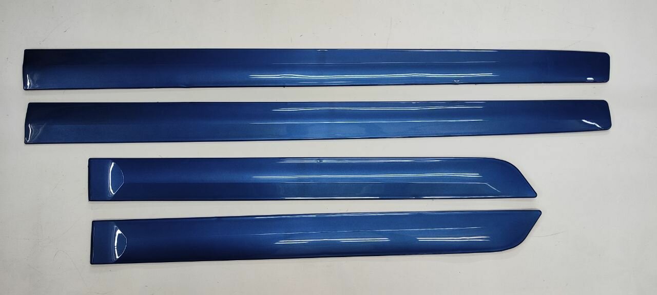 Молдинги дверей, Защита внешних частей авто, в цвете "голубая планета 418" , Лада: Калина-1, Калина-2, Гранта, Гранта Фл.