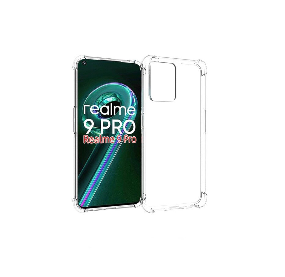 Чехол задняя-панель-накладка-бампер MyPads Tocco для Realme 9 Pro с усиленной защитой углов противоударный прозрачный