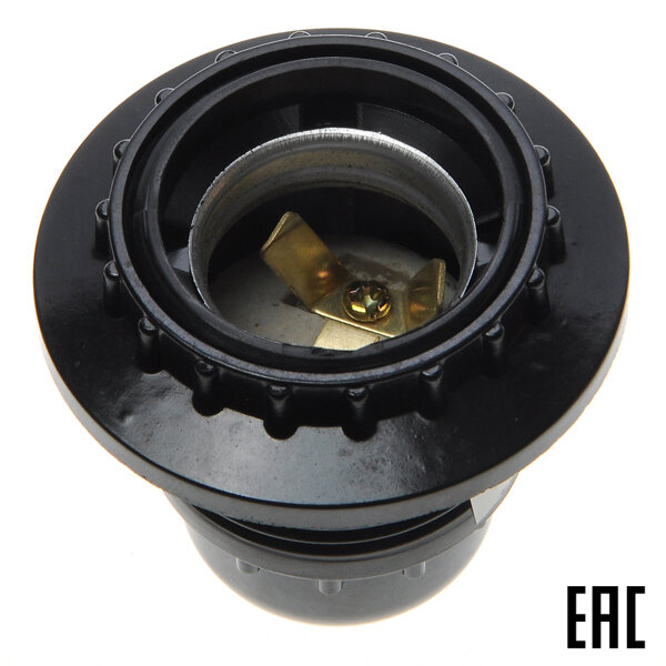 Патрон Е27 474003 GLH-E27-CAR-H-B-R, карболитовый, подвесной, с кольцом, черный General (8 шт. в комплекте)