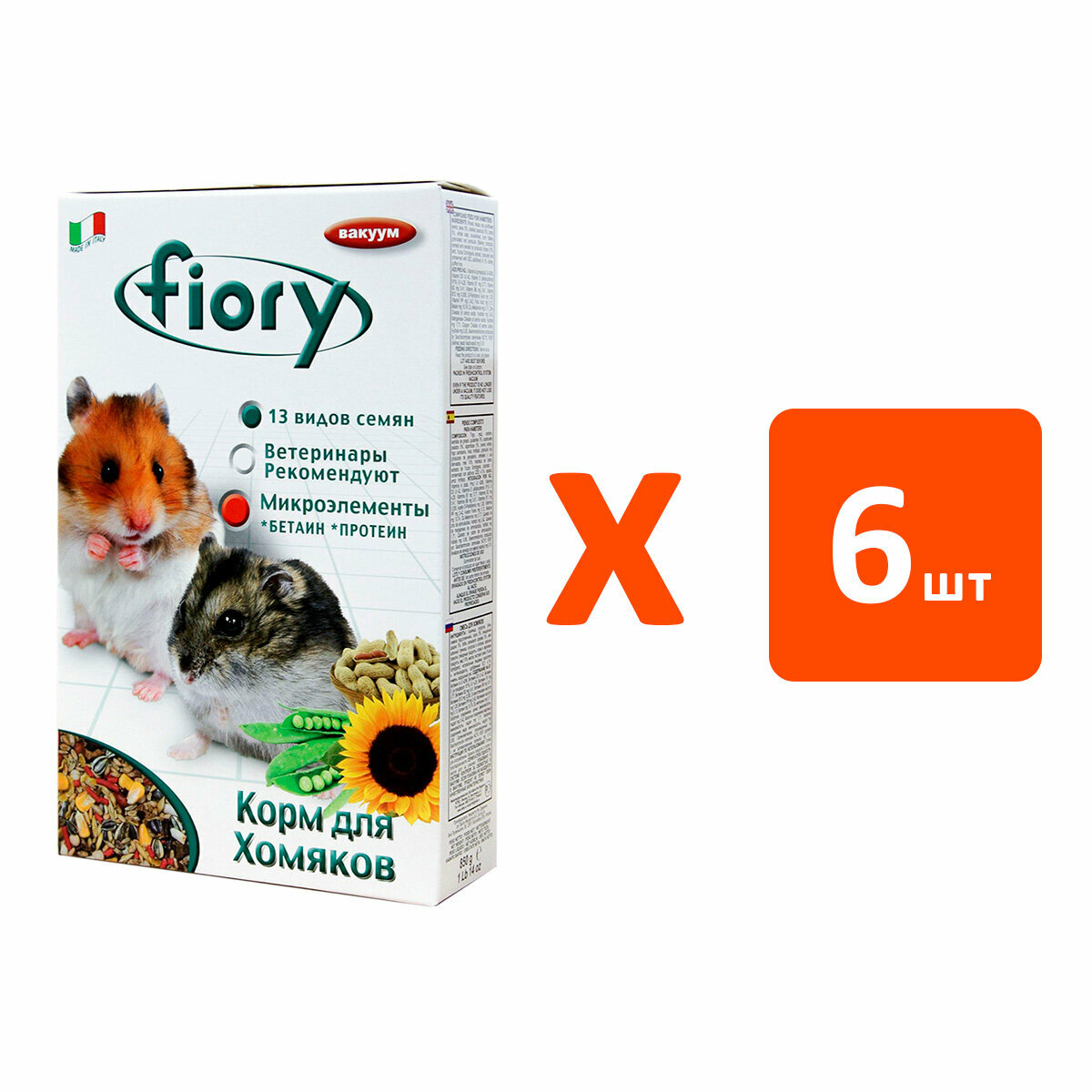 FIORY CRICETI — Фиори корм для хомяков (400 гр х 6 шт)