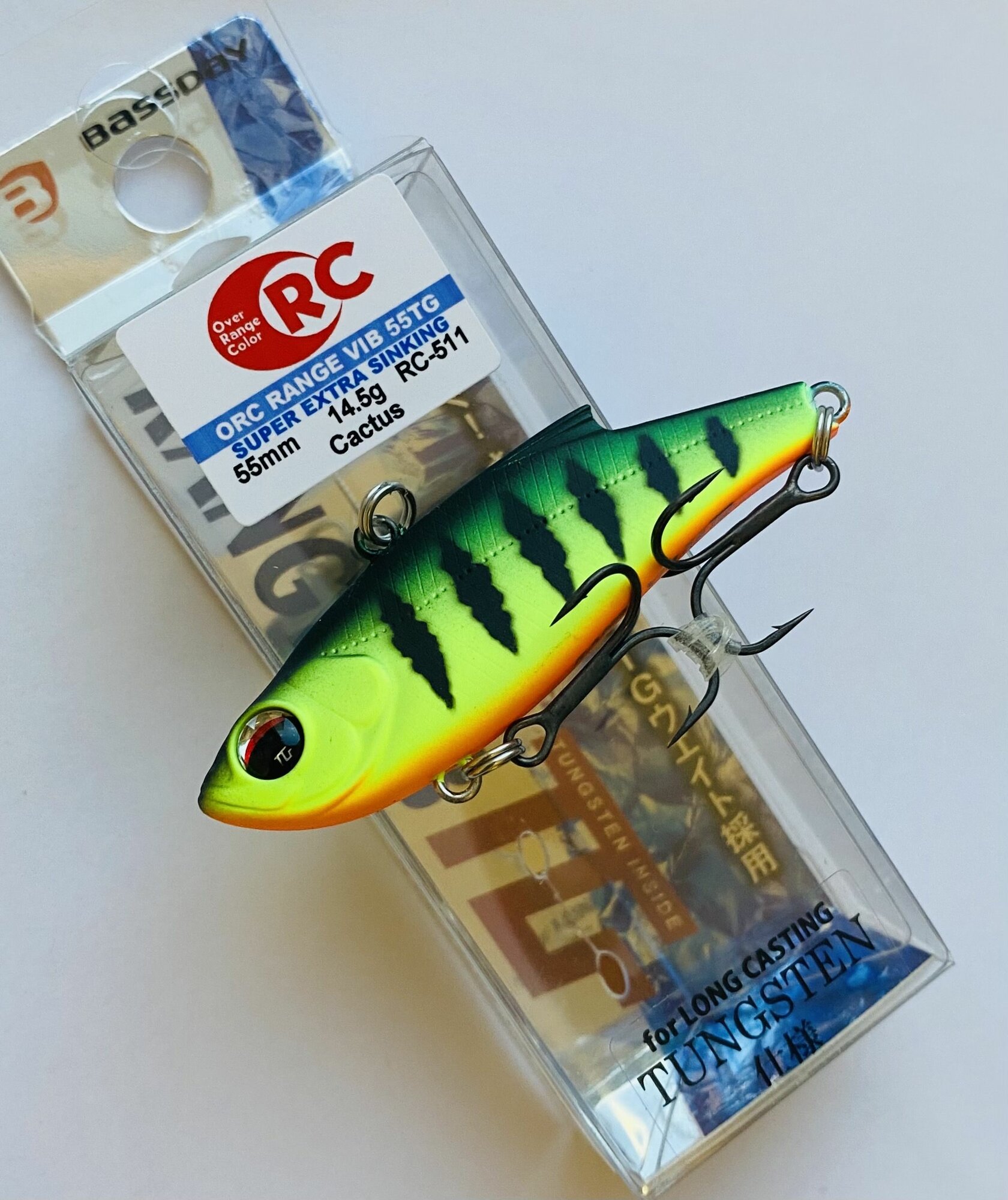 Новинка зимнего сезона 23-24! Раттлин Bassday Range Vib 55TG 14.5 g цвет RC-511 Cactus #судак