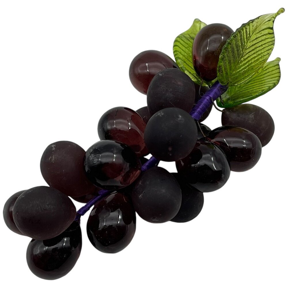 Виноград (фиолетовый) гроздь (20 ягод,) 13 см, стекло венецианское, 1980-1990 гг, Murano, Италия