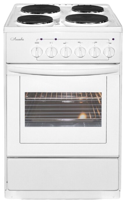 Электроплита лысьва ЭП2, белая, эмалированная сталь, 4 конфорки, 57л