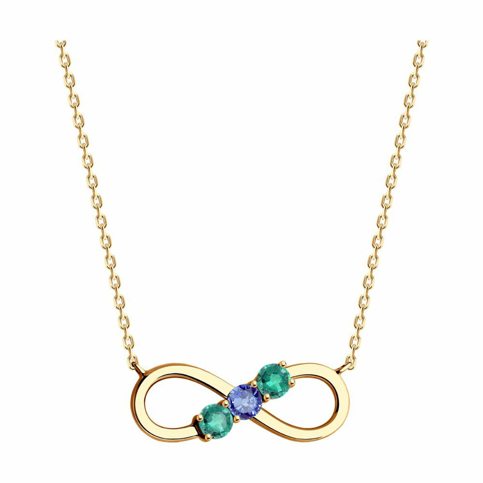 Колье, красное золото, 585 проба, топаз