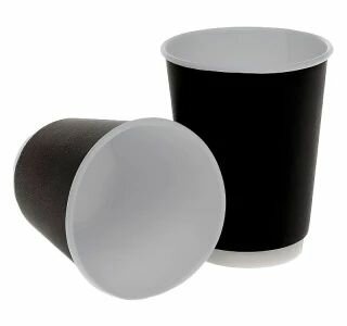 Набор стаканов картонных 400мл d-90мм черный уп/50шт для горячего и холодного