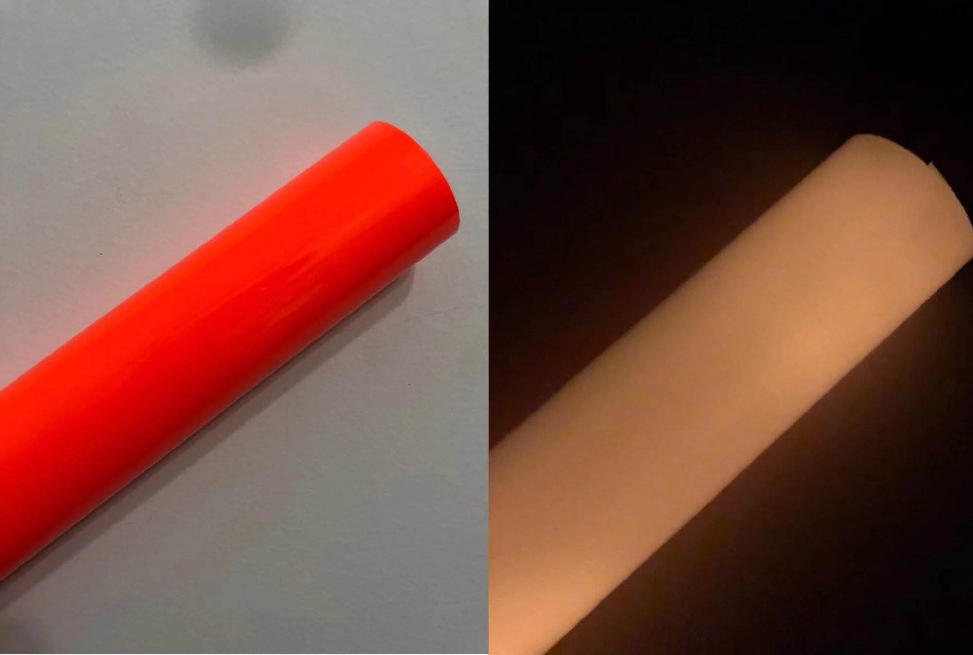 Светящаяся пленка термотрансферная оранжевая 7 orange red