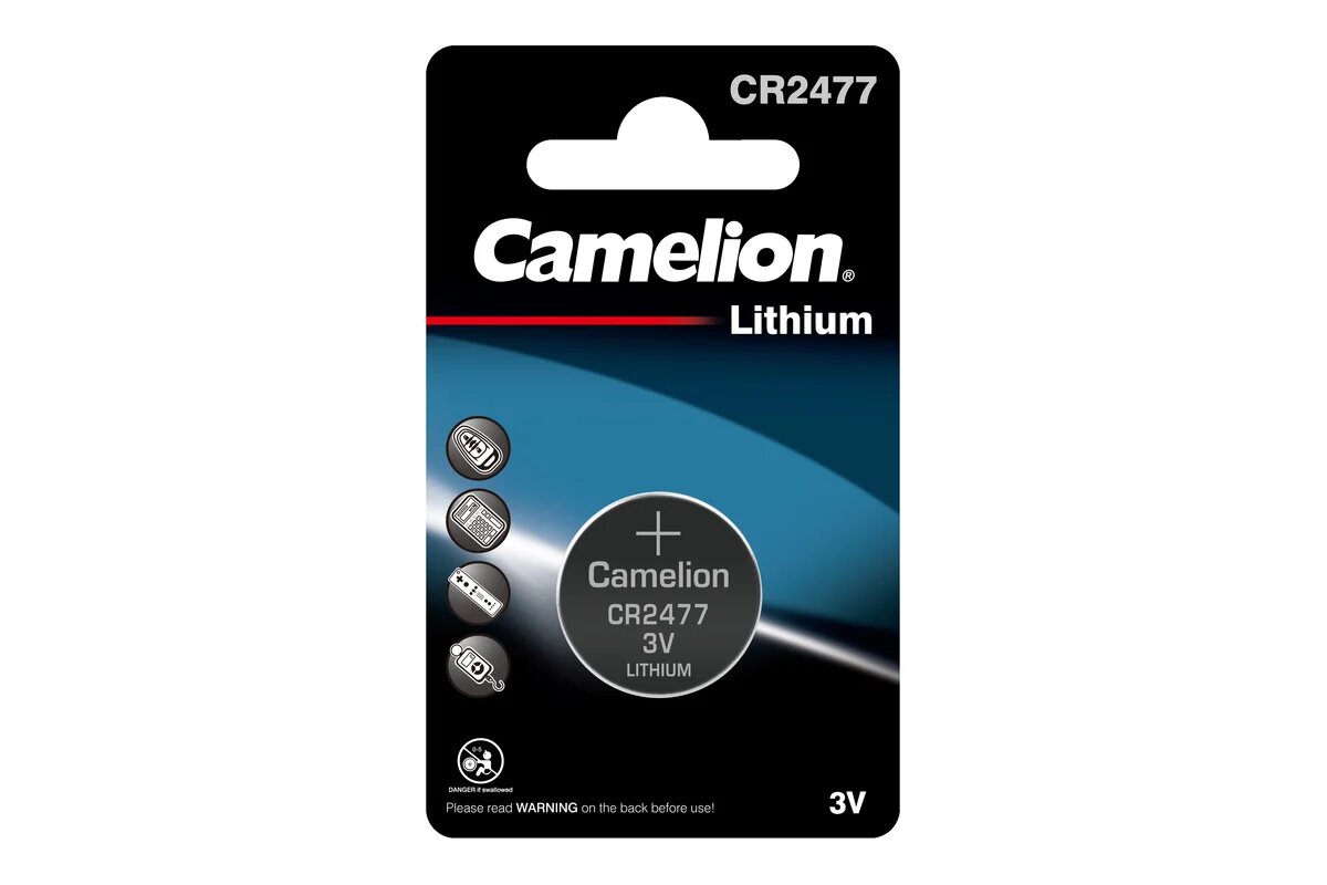 Camelion CR2477 BL-1 литиевая батарейка 3V для часов датчиков и брелков совместимость