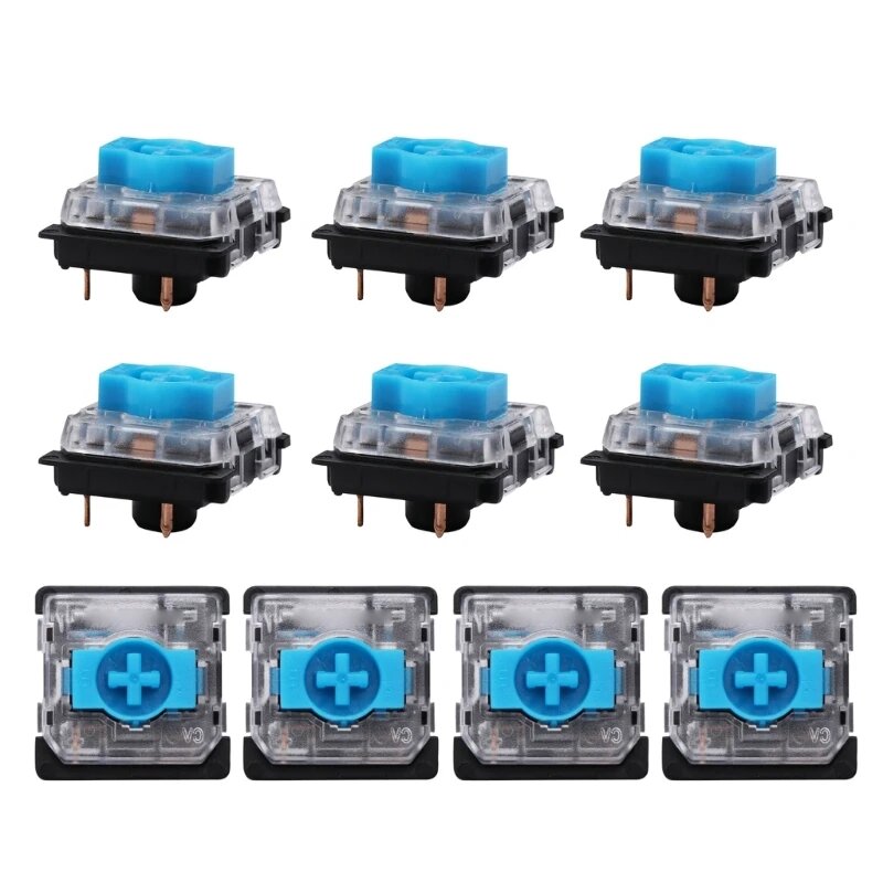 Механические переключатели GATERON низкопрофильные красные/синие/коричневые 10 шт. Blue Switch