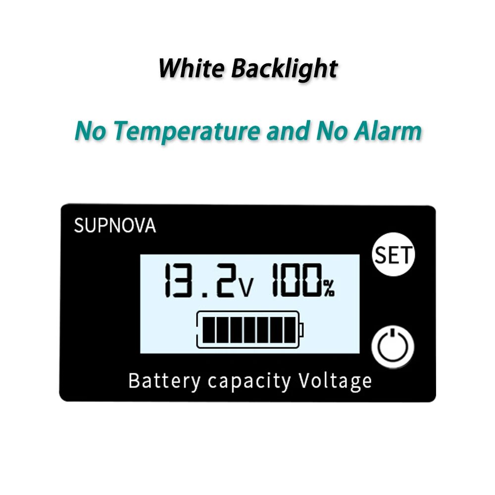 Вольтметр Thinkingleader для аккумуляторов 12-72В White