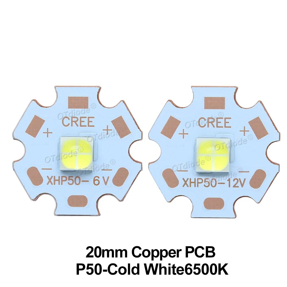 OTdiode XHP50 XHP50.2 LED светодиодные чипы XHP50-CW 6500K 20mm, 6V, 20WX10pcs