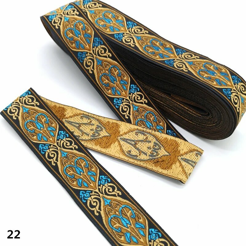 Вышитая лента этническая, цвет 22, 1 yard