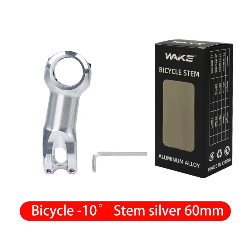 WAKE SM035 Вынос руля для шоссейного велосипеда 31,8 мм 10 градусов серебристый Серебряный, 10 Degree 60mm Si